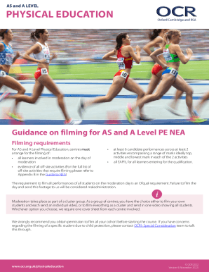 Fillable Online Guidance on filming for AS and A Level PE NEA - OCR Fax ...