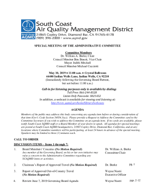 Fillable Online TO: SCAQMD Administrative Committee Josie Gonzales and ...