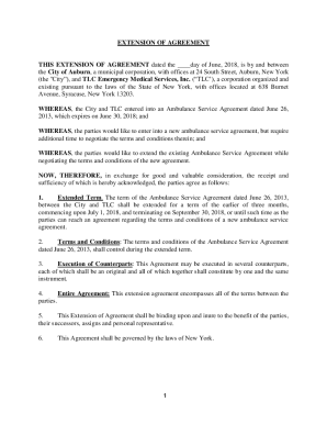Fillable Online Extension of Agreement Sample Clauses: 294 SamplesLaw ...