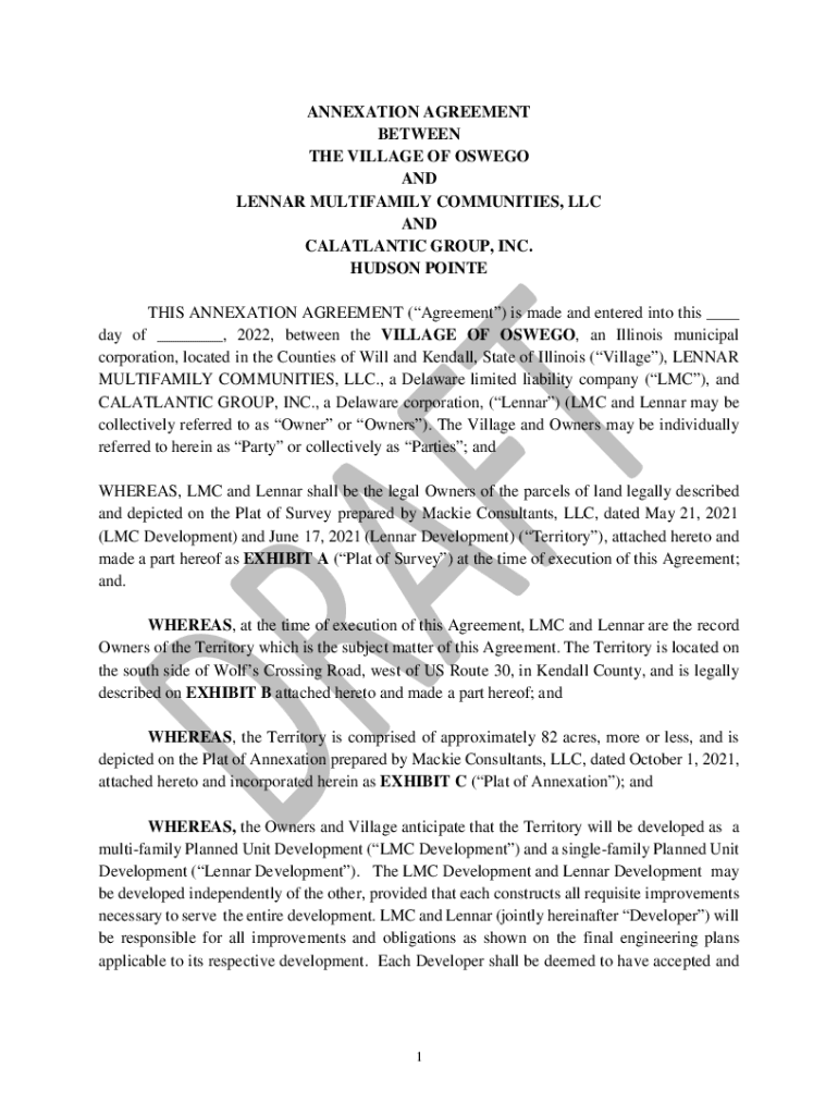 Fillable Online annexation agreement - Amazon AWS Fax Email Print - pdfFiller