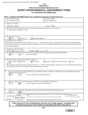 Fillable Online Get the free Exhibit 2 Short Environmental Assessment ...