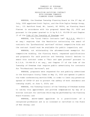 Fillable Online RESOLUTION RATIFYING CONTRACT Fax Email Print - pdfFiller