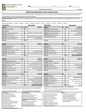 Fillable Online 2020-2021 Degree Map-Bachelor of Science in Information ...