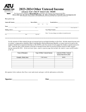Fillable Online 2023-2024 Other Untaxed Income - Arkansas Tech ...