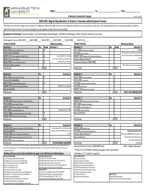 Fillable Online 2020-2021 Degree Map-Bachelor ... - Arkansas Tech ...
