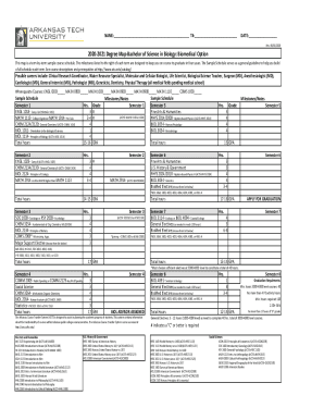 Fillable Online 2020-2021 Degree Map-Bachelor of Science in Biology ...