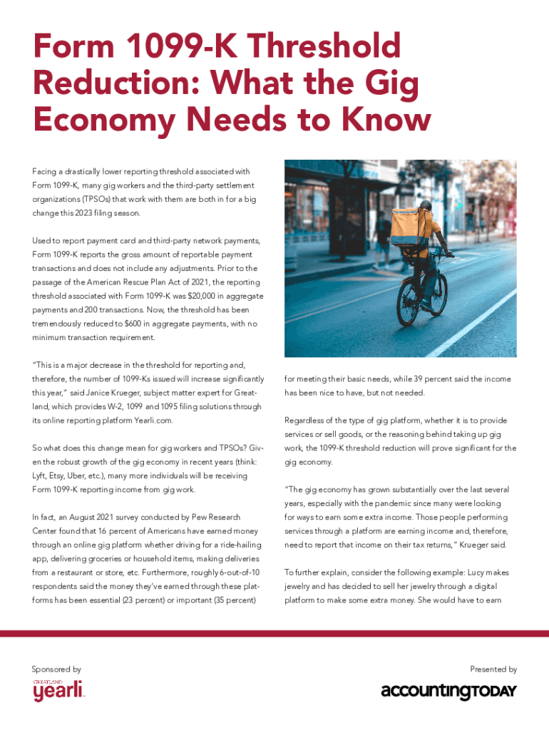 Fillable Online Form 1099-K Threshold Reduction: What the Gig Economy ...