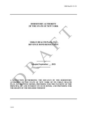 Fillable Online DASNY - Urban Health Plan General Resolution DRAFT Fax ...