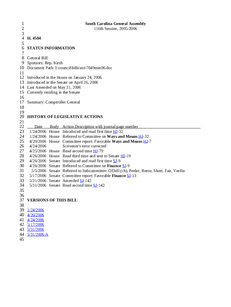 dc.statelibrary.sc.govhandle10827The General Assembly of South Carolina 116th session list of ...