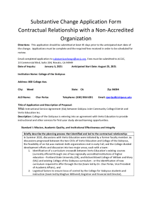 Fillable Online Substantive Change Application Form Fax Email Print ...