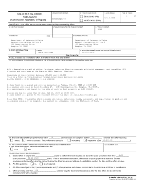 Fillable Online Fillable Online SOLICITATION, OFFER, AND AWARD ...