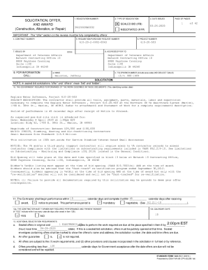 Fillable Online SOLICITATION, OFFER, AND AWARD X SEALED BID (IFB) Fax ...