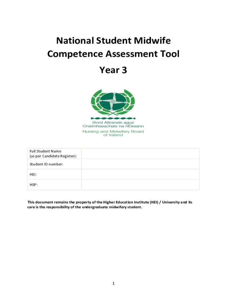 Fillable Online National Student Midwife Competence Assessment Tool ...