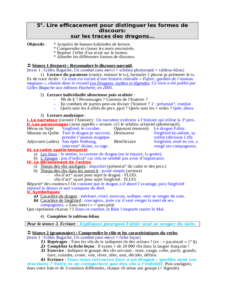 Les diffrents types de discours - Maxicours Doc Template | pdfFiller