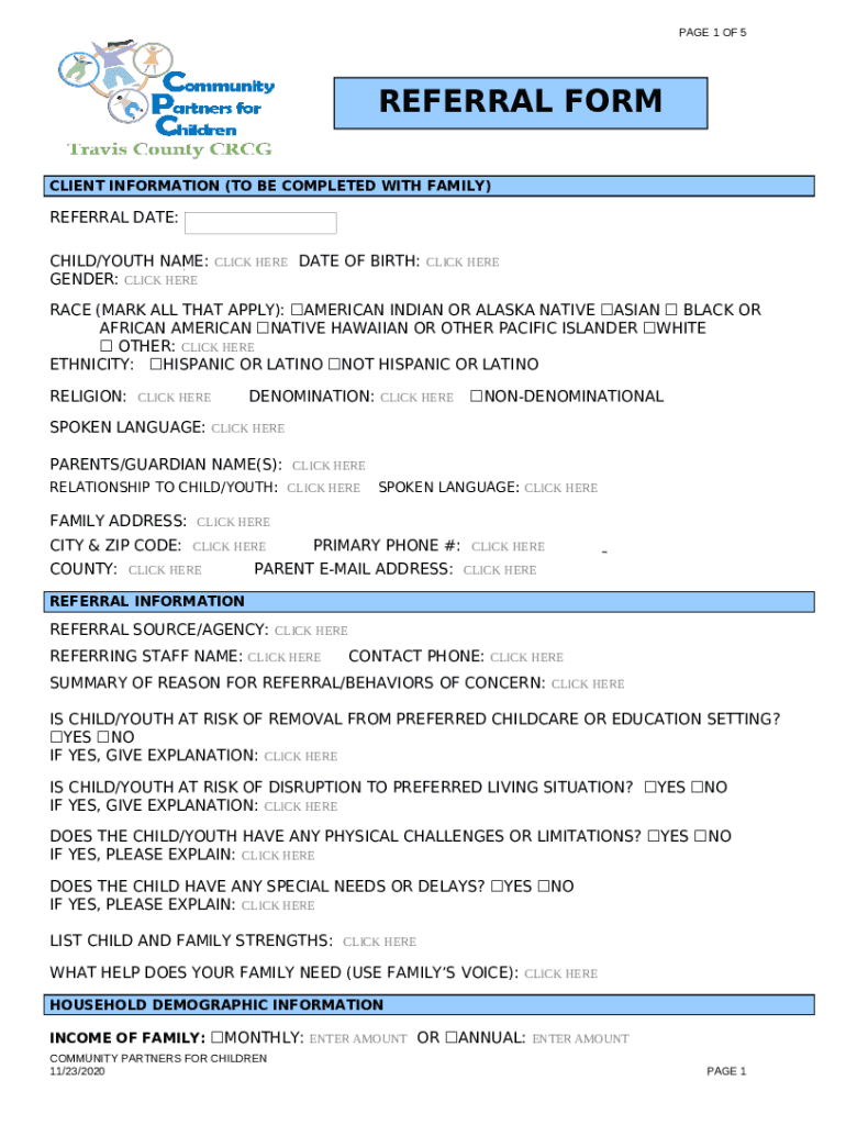 Child and Youth Referral - Hands TheFamilyHelpNetwork.ca Doc Template ...