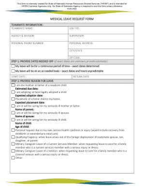 Fillable Online MEDICAL LEAVE REQUEST FORM Fax Email Print - pdfFiller