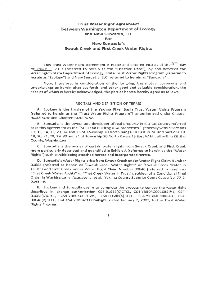 Fillable Online Trust water rights - Washington State Department of Ecology Fax Email Print ...