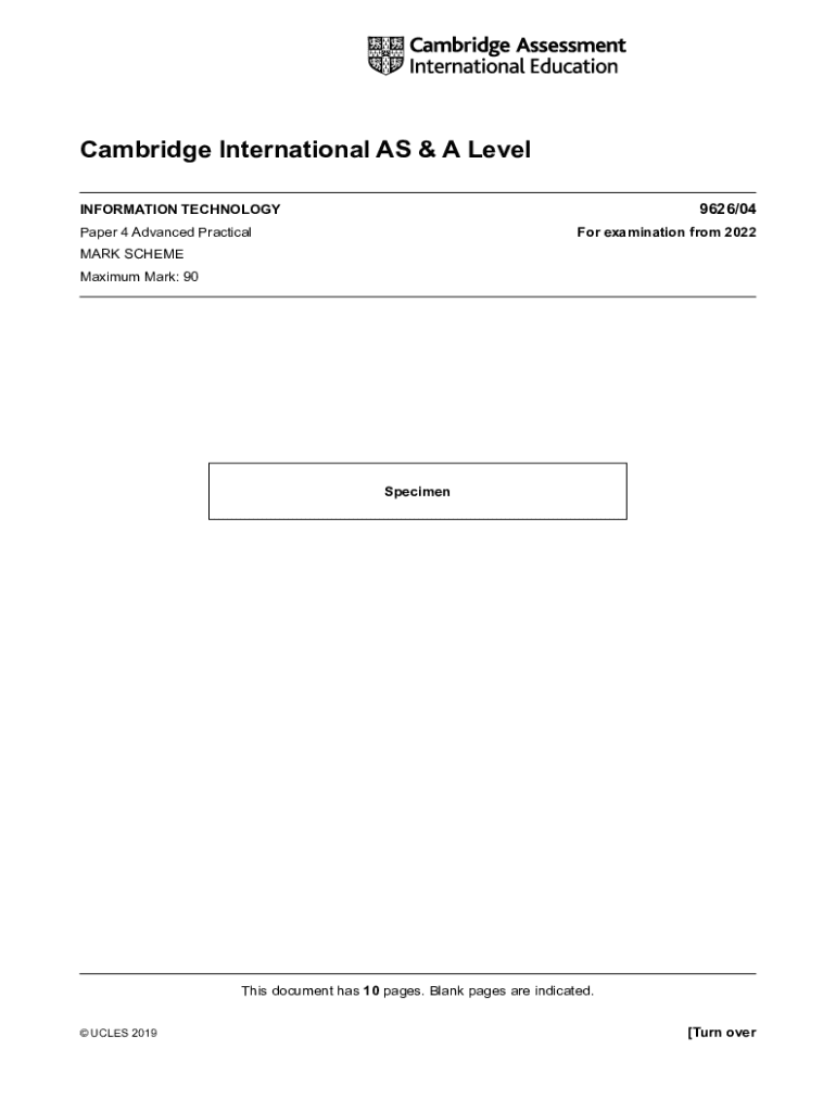 Fillable Online Cambridge International AS & A Level: Information ...