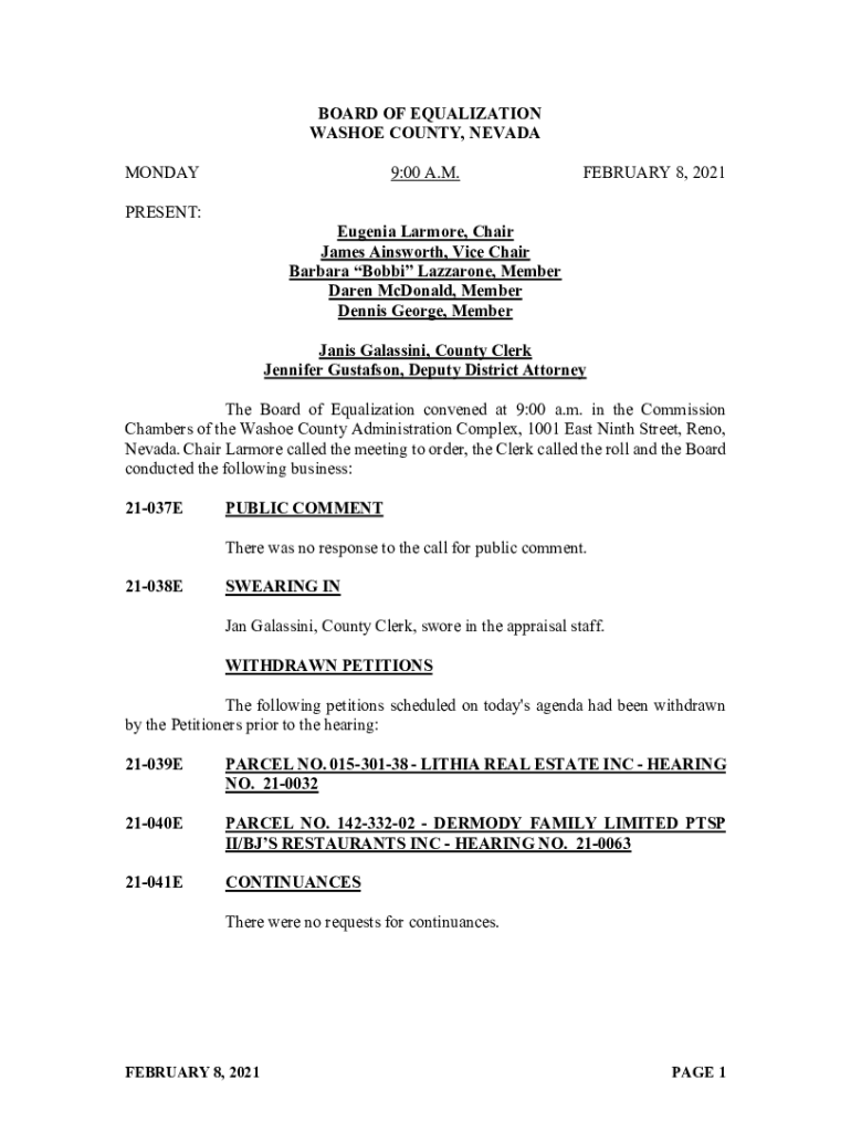 Fillable Online State Board of Equalization - Nevada Fax Email Print ...