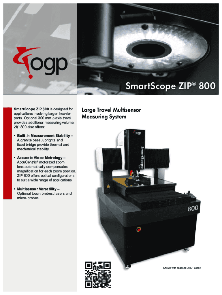 Fillable Online OGP SmartScope Zip 800Cross Precision Measurement Fax ...