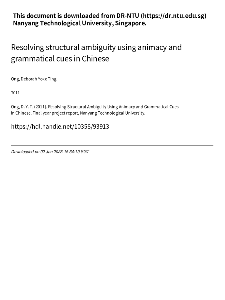 Fillable Online Resolving structural ambiguity using animacy and ... - DR-NTU Fax Email Print ...