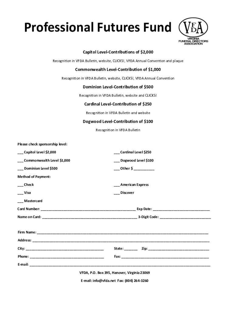 Fillable Online Fillable Online vfda VFDA Professional Futures Fund ...