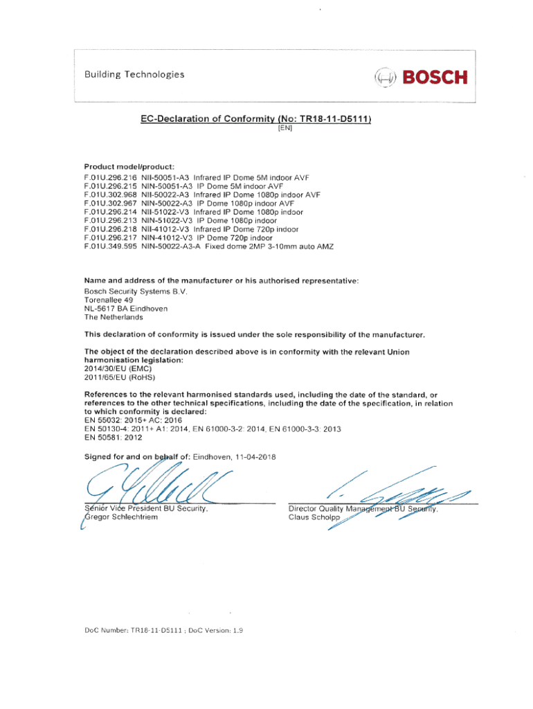 Fillable Online BoschFLEXIDOME IP outdoor 4000 HDFixed dome 1.3MP 3.3 ...
