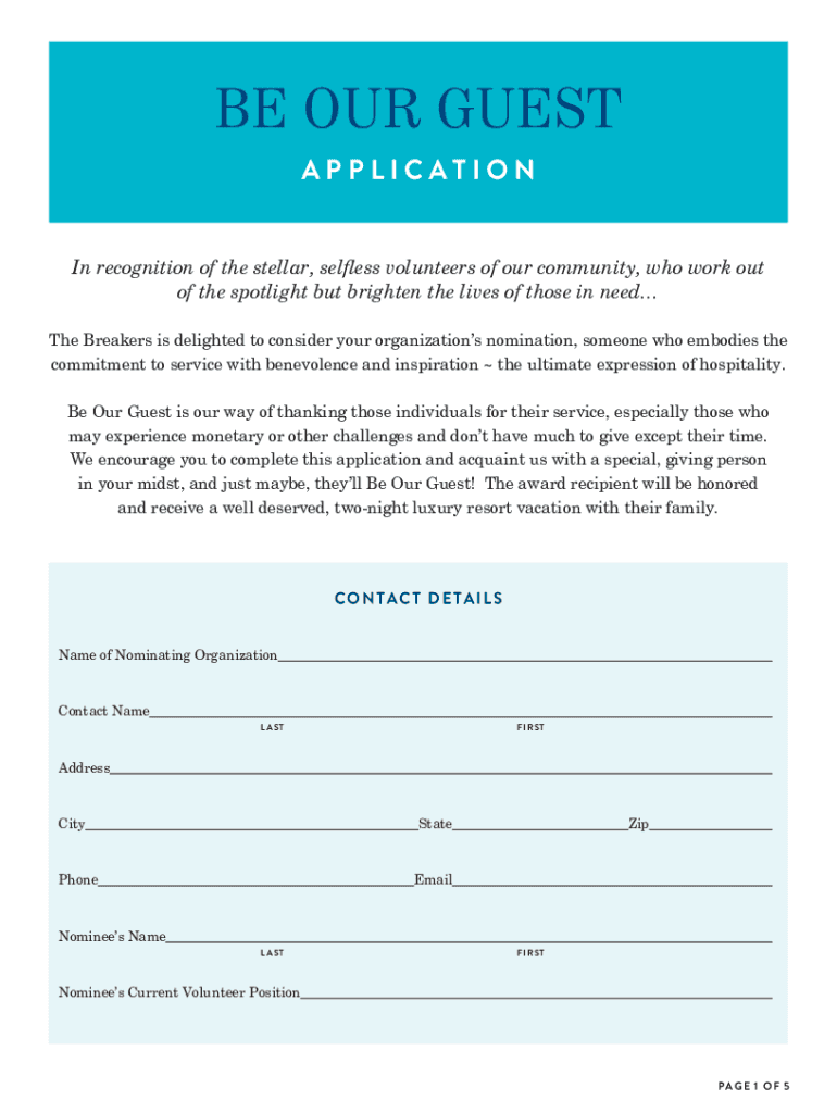 Fillable Online Be Our Guest Application - cdn.brandfolder.io Fax Email Print - pdfFiller