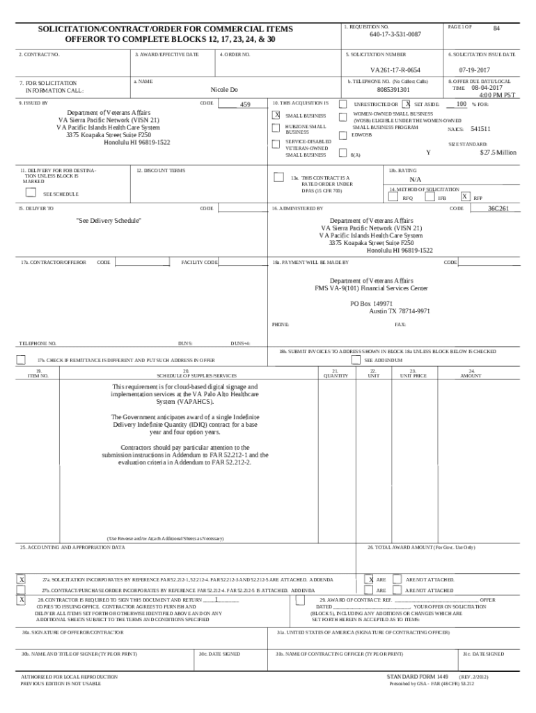 VA HANDBOOK 0730h - vendorportal.ecms.va.gov Doc Template | pdfFiller