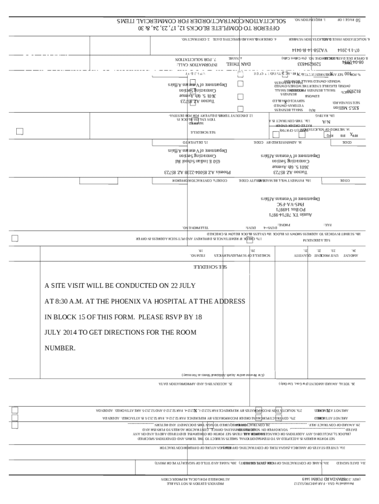 SECTION I - SF 1449, SOLICITATION/CONTRACT/ORDER FOR ... Doc Template ...