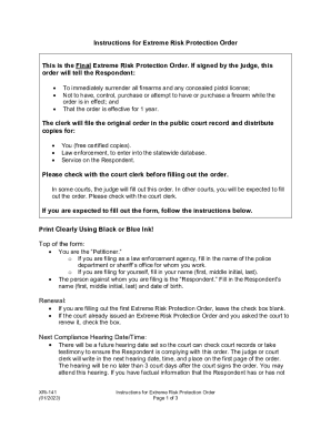Fillable Online Instructions for Extreme Risk Protection Order Fax ...
