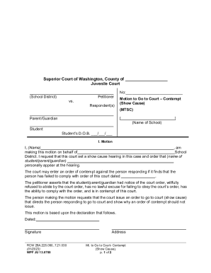 Fillable Online Motion to Go to Court Contempt Fax Email Print - pdfFiller