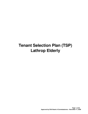 Fillable Online Tenant Selection Plans (TSP)The Chicago Housing ...