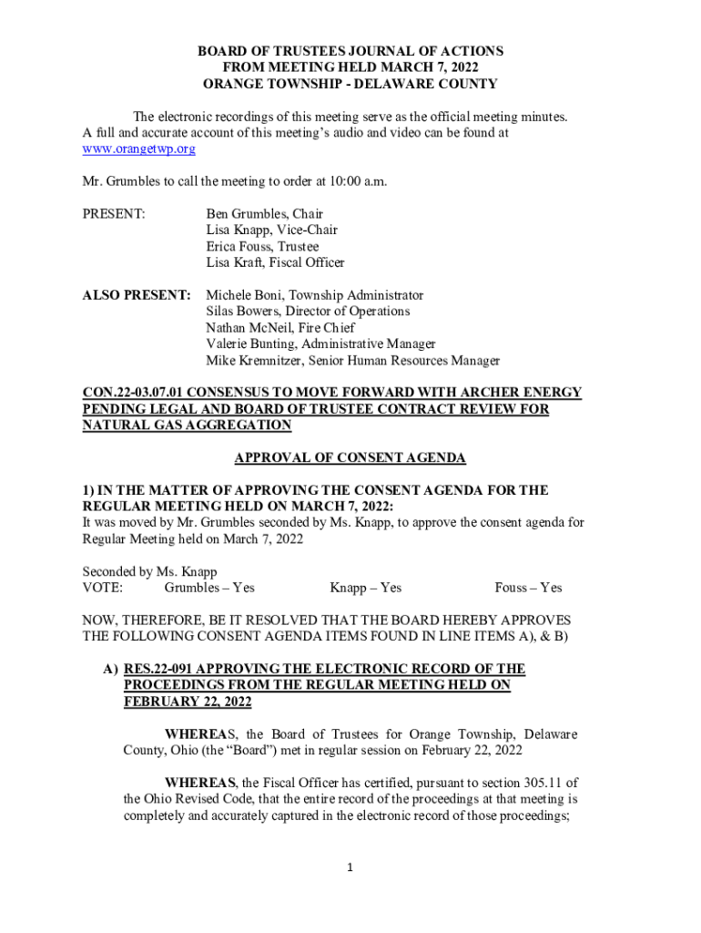 Fillable Online Township Board of Trustees - Oscoda Fax Email Print ...