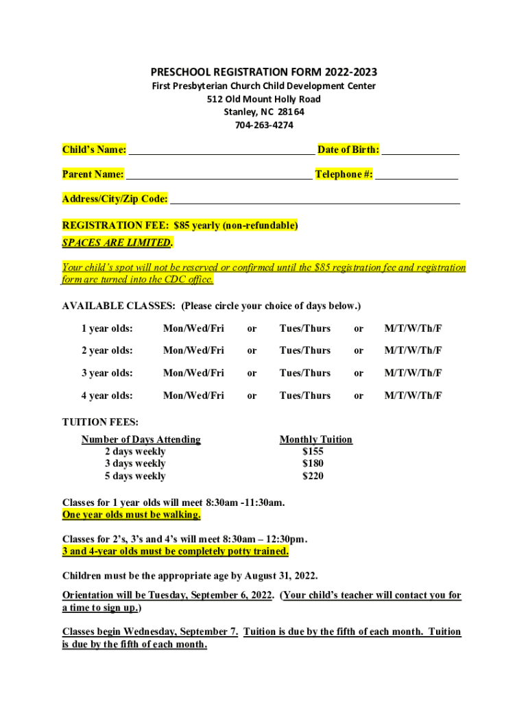 Fillable Online Fillable Online Page 1 of 7 2021-22 PRESCHOOL ...