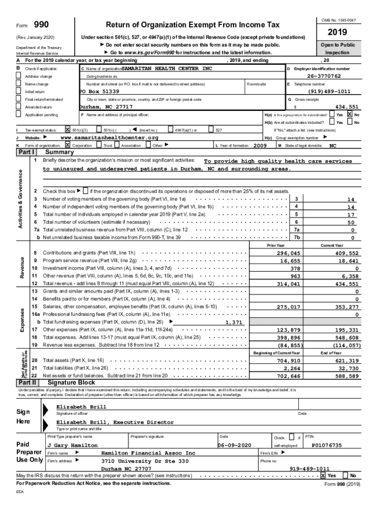 Fillable Online 2019 Tax Return Documents (SAMARITAN HEALTH CENTE) Fax ...
