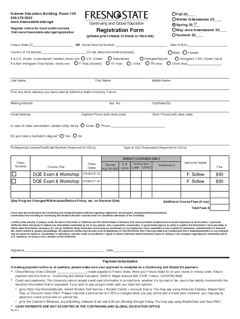 Fillable Online cah.fresnostate.edumcjdocumentsDQE Workshop/Exam ...