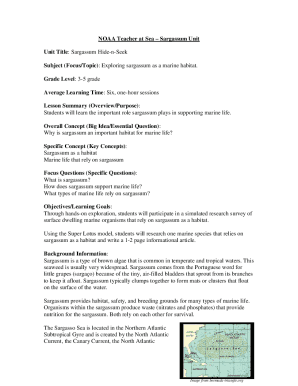 Fillable Online NOAA Teacher at Sea Lesson Plan - Sargassum Hide-n-Seek ...