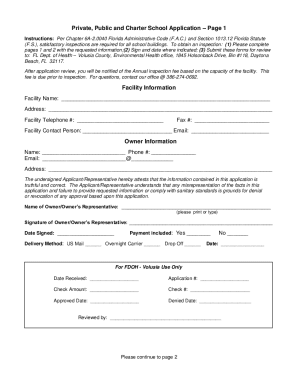 Fillable Online Private, Public and Charter School Application Page 1 ...
