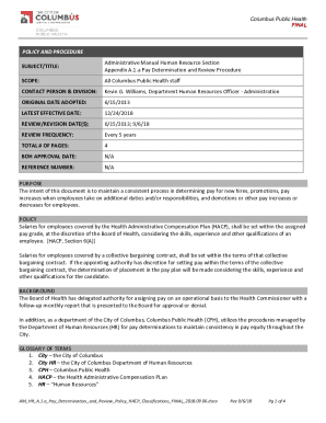 Fillable Online Administrative Manual Human Resource Section Appendix A ...