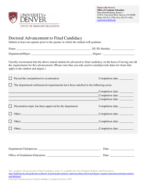 Fillable Online Financial Aid Award Letter - University of Denver Fax ...