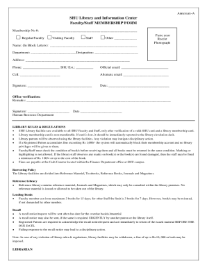 Fillable Online SHU Library and Information Center Faculty/Staff ...