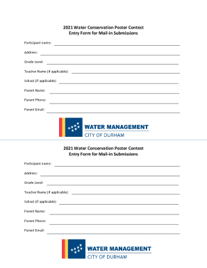 Fillable Online form and submit poster by CONTEST - Department of Water ...