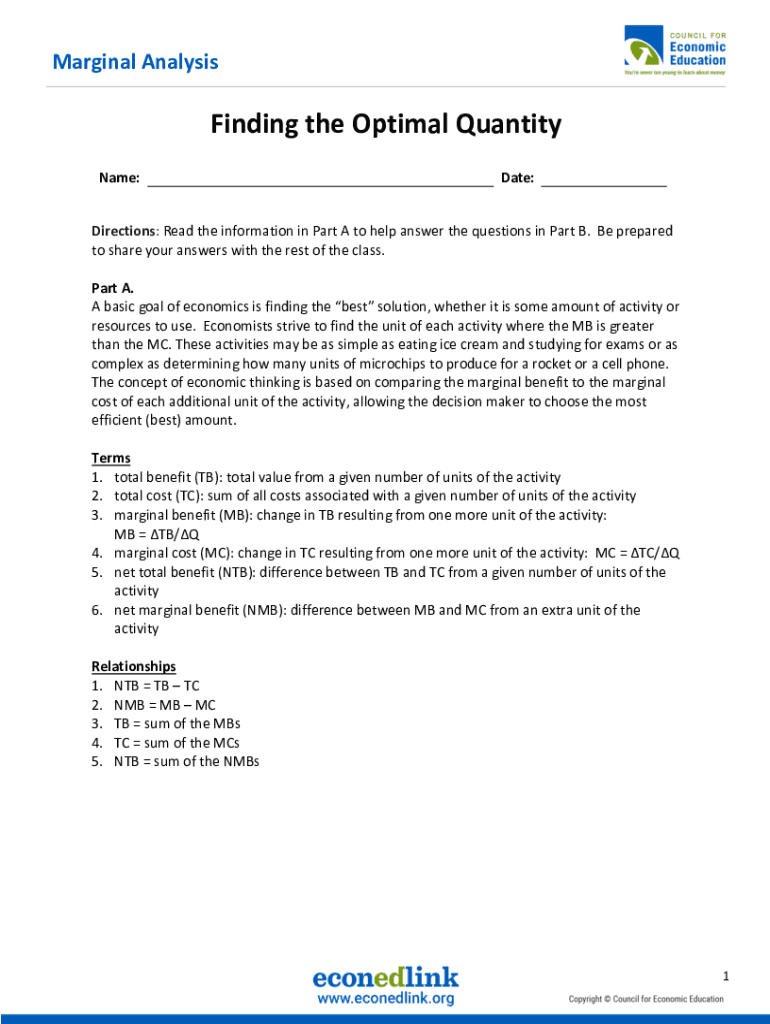 Fillable Online Solved 1. Using marginal analysis to find the optimal - Chegg Fax Email Print ...