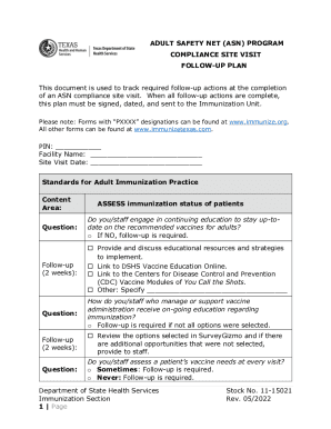 Fillable Online Compliance visit Provider Follow-up plan- PaperNon ...