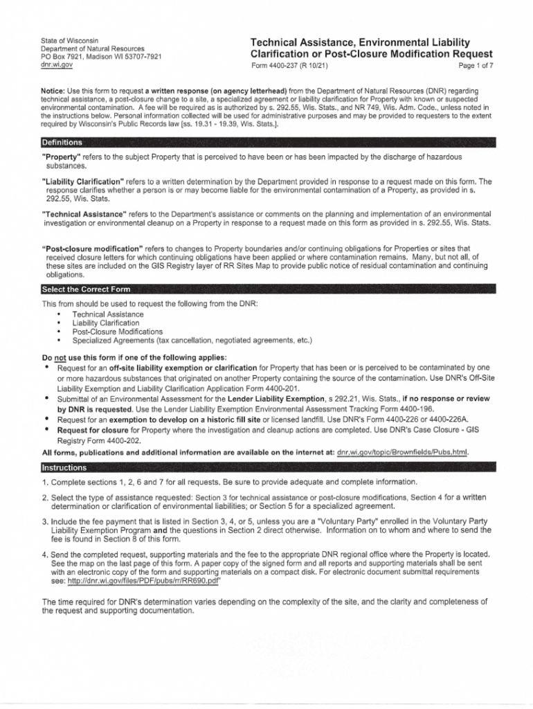Fillable Online dnr wi Do EE use this form if one ofthe fo11owing ...