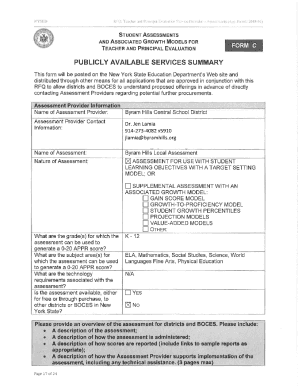 Fillable Online Assessment RFQ Byram Hills CSD Forms C and H ...