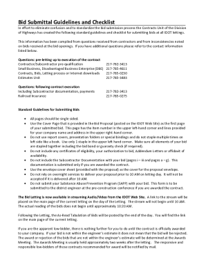 Fillable Online Bid Submittal Guidelines and Checklist Fax Email Print ...