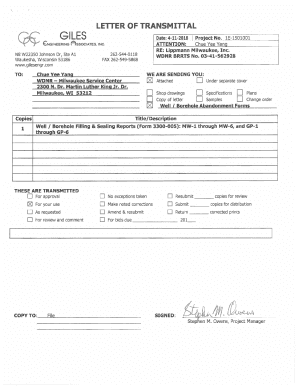 Fillable Online dnr wi . LETTER OF TRANSMITTAL Fax Email Print - pdfFiller