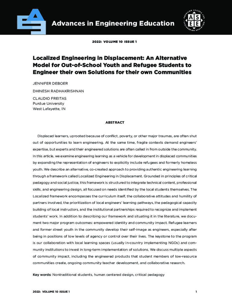 Fillable Online Localized Engineering in Displacement: An Alternative ...